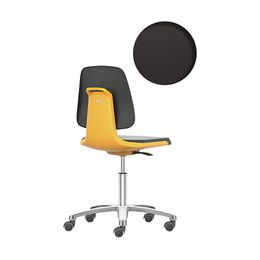 bimos Arbeitsdrehstuhl LABSIT, Fünffuß mit Rollen, Sitz mit Kunstlederbezug, orange