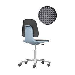 bimos Arbeitsdrehstuhl LABSIT, Fünffuß mit Rollen, Sitz Supertec, blau
