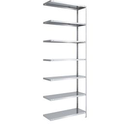 eurokraft pro Schraubregal, Bauart leicht, verzinkt, Regalhöhe 3000 mm, Bodenbreite 1000 mm, Tiefe 500 mm, Anbauregal
