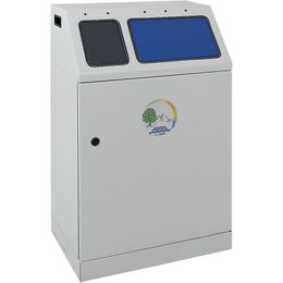Wertstoffsammler, Stahl, Volumen 60 + 30 l, DUPLEX, 2 Innenbehälter kaiserkraft