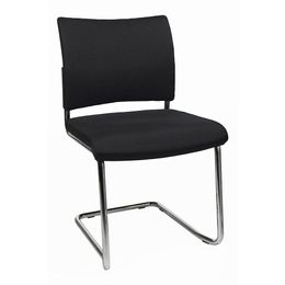 Topstar Besucherstuhl, stapelbar, Freischwinger, Rückenlehne gepolstert, VE 2 Stk, schwarz