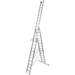 Krause Vielzweckleiter, 3-teilig, mit herausnehmbarem Leiterteil, 3 x 14 Sprossen