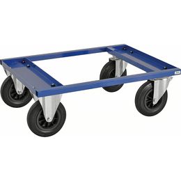 Kongamek Paletten-Fahrgestell KM217, LxBxH 800 x 600 x 270 mm, blau, 2 Lenk- und 2 Bockrollen, ab 5 Stk
