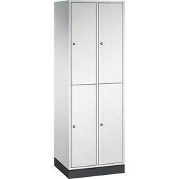 C+P Doppelstock-Spind Intro, 2 Abteile, lichtgrau, BxT 620 x 500 mm