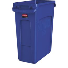 Rubbermaid Abfalleimer SLIM JIM®, Volumen 60 l, mit Lüftungskanälen, blau, ab 10 Stk
