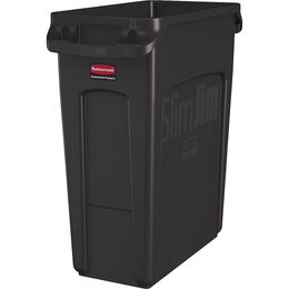 Rubbermaid Abfalleimer SLIM JIM®, Volumen 60 l, mit Lüftungskanälen, braun, ab 10 Stk