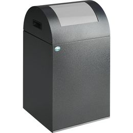 Var Selbstlöschender Wertstoffsammler, Volumen 43 l, HxBxT 600 x 320 x 320 mm, antiksilber, Klappe silber