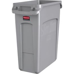 Rubbermaid Abfalleimer SLIM JIM®, Volumen 60 l, mit Lüftungskanälen, grau, ab 10 Stk