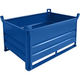 Heson Stapelbeh&auml;lter mit Kufen, LxB 1200 x 800 mm, Traglast 1000 kg, blau, ab 1 Stk