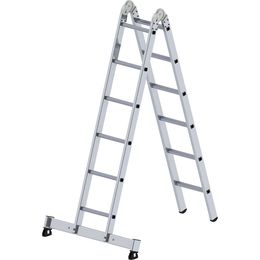 MUNK Alu-Klappleiter, als Steh- und Anlegeleiter einsetzbar, 2 x 6 Sprossen