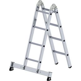 MUNK Alu-Klappleiter, als Steh- und Anlegeleiter einsetzbar, 2 x 4 Sprossen