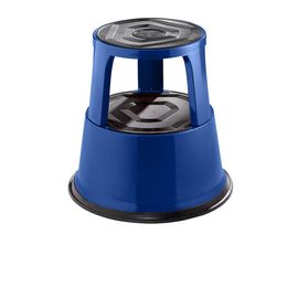 eurokraft pro Rollhocker aus stabilem Stahlblech, H&ouml;he belastet 420 mm, drei Gleitrollen, blau, ab 10 Stk