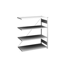 hofe Sideboard-Steckregal, lichtgrau, Höhe 1200 mm, 4 Böden, Anbauregal, Bodentiefe 500 mm, Fachlast 140 kg