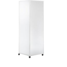 eurokraft basic Mobile Infosäule, mit 4 feststellbaren Doppellenkrollen, Whiteboard-Oberfläche