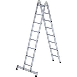 MUNK Alu-Klappleiter, als Steh- und Anlegeleiter einsetzbar, 2 x 8 Sprossen