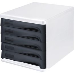 Helit Schubladenbox, Gehäusefarbe Weiß, VE 4 Stk, Schubladenfarbe Schwarz