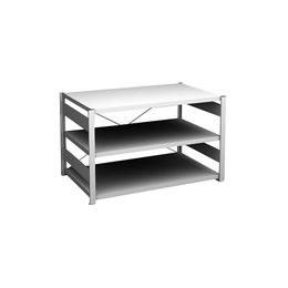 hofe Sideboard-Steckregal, lichtgrau, Höhe 825 mm, 3 Böden, Grundregal, Bodentiefe 800 mm, Fachlast 190 kg
