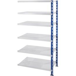 eurokraft basic Universal-Steckregal, stabil, Stahlblechböden, HxBxT 1976 x 1025 x 400 mm, Anbauregal