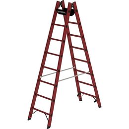 MUNK Vollkunststoffleiter, komplett aus GFK, 2 x 8 Sprossen