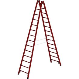 MUNK Vollkunststoffleiter, komplett aus GFK, 2 x 14 Sprossen