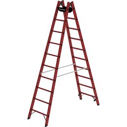 MUNK Vollkunststoffleiter, komplett aus GFK, 2 x 10 Sprossen
