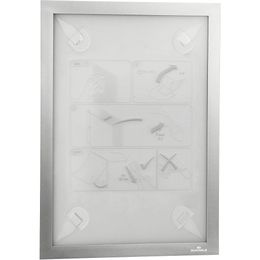 Durable DURAFRAME® WALLPAPER Info-Rahmen, für sensible Oberflächen z.B. Tapeten, für Format DIN A4, silber, VE à 5 Stk
