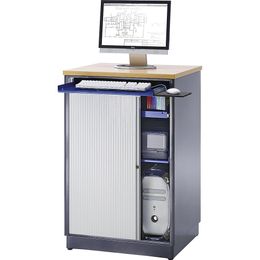 Rau Computer-Arbeitsplatz, HxBxT 1100 x 720 x 660 mm, anthrazit-metallic / enzianblau