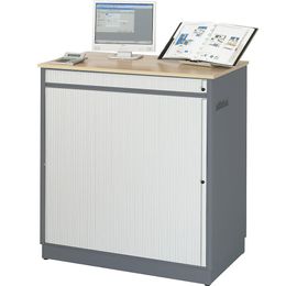 Rau Computer-Arbeitsplatz, HxBxT 1100 x 1030 x 660 mm, anthrazit-metallic / enzianblau