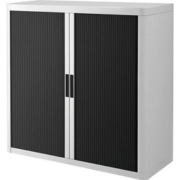 PAPERFLOW Rollladenschrank easyOffice®, 2 Fachböden, Höhe 1040 mm, weiß / schwarz