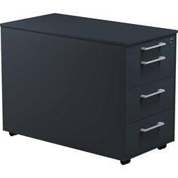 Mauser Schubladencontainer auf Rollen, HxT 570 x 800 mm, 3 Schubladen, anthrazitgrau/ anthrazitgrau / anthrazitgrau