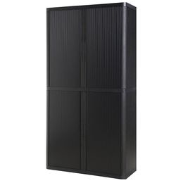 PAPERFLOW Rollladenschrank easyOffice®, 4 Fachböden, Höhe 2040 mm, schwarz / schwarz