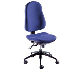 eurokraft pro Bürostuhl, Punktsynchron-Mechanik, ohne Armlehnen, Bezug blau