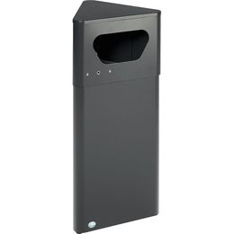 Var Außenabfallsammler, dreieckig, Volumen 32 l, mit Inneneinsatz, schwarzgrau