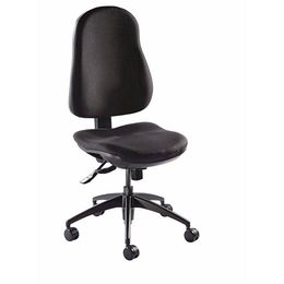 eurokraft pro Bürostuhl, Punktsynchron-Mechanik, ohne Armlehnen, Bezug schwarz