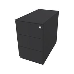 Bisley Rollcontainer Note™, mit 3 Universalschubladen, HxBxT 502 x 300 x 565 mm, mit Griffleiste und Top, anthrazitgrau