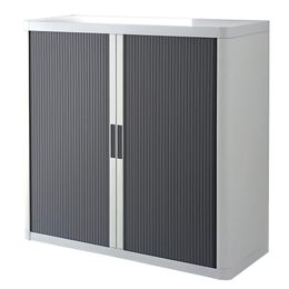 PAPERFLOW Rollladenschrank easyOffice®, 2 Fachböden, Höhe 1040 mm, weiß / anthrazit