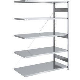eurokraft pro Schwerlast-Steckregal, verzinkt, Regalhöhe 2000 mm, Anbauregal, BxT 1300 x 800 mm