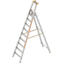 Layher Stufen-Stehleiter, einseitig begehbar, 9 Stufen inkl. Plattform