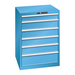 LISTA Schubladenschrank, 6 Schubladen, BxTxH 717 x 725 x 1000 mm, lichtblau