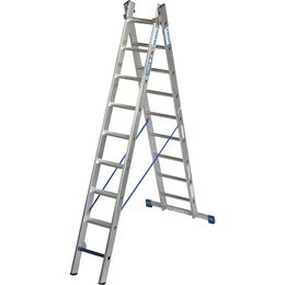 Krause Profi-Vielzweckleiter STABILO + S, 2-teilig, Stufen/Sprossen-Kombination, 2 x 9 Stufen/Sprossen