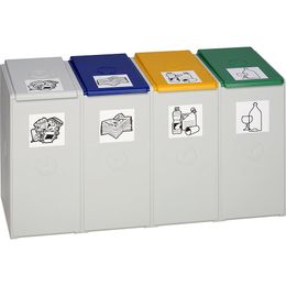 Var Wertstoffsammler aus Kunststoff, Station mit je 40 l Volumen, 4-fach-Sammler