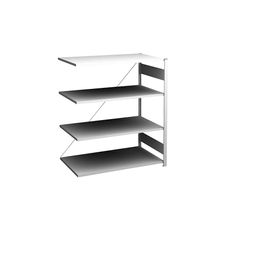 hofe Sideboard-Steckregal, lichtgrau, Höhe 1200 mm, 4 Böden, Anbauregal, Bodentiefe 600 mm, Fachlast 140 kg