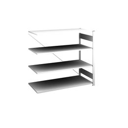 hofe Sideboard-Steckregal, lichtgrau, Höhe 1200 mm, 4 Böden, Anbauregal, Bodentiefe 600 mm, Fachlast 190 kg