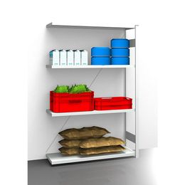 eurokraft pro Hygiene-Steckregal, Regalhöhe 2000 mm, 4 Fachböden, BxT 1225 x 485 mm, Anbauregal