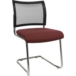 Topstar Besucherstuhl, stapelbar, Freischwinger, Netz-Rückenlehne, VE 2 Stk, bordeaux