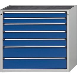 ANKE Schubladenschrank ohne Platte, Breite 1060 mm, Schubladentraglast 200 kg, 7 Schubladen, Front enzianblau