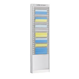 Dokumentensortiertafel, 1 x 25 Fächer, DIN A4, Dokumentenlage vertikal, alusilber kaiserkraft