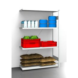 eurokraft pro Hygiene-Steckregal, Regalhöhe 2000 mm, 4 Fachböden, BxT 1225 x 585 mm, Anbauregal