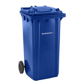 eurokraft pro Mülltonne aus Kunststoff DIN EN 840, Volumen 240 l, BxHxT 580 x 1100 x 740 mm, blau, ab 5 Stk