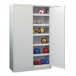 Pavoy Ball-Fl&uuml;gelt&uuml;rschrank, H&ouml;he 1950 mm, mit Vollblech-T&uuml;ren, Breite 1000 mm, grau